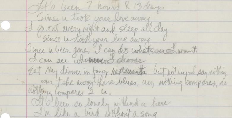 Prince's Handwritten Lyrics Sold for $150,986 at Auction | Fine Books ...