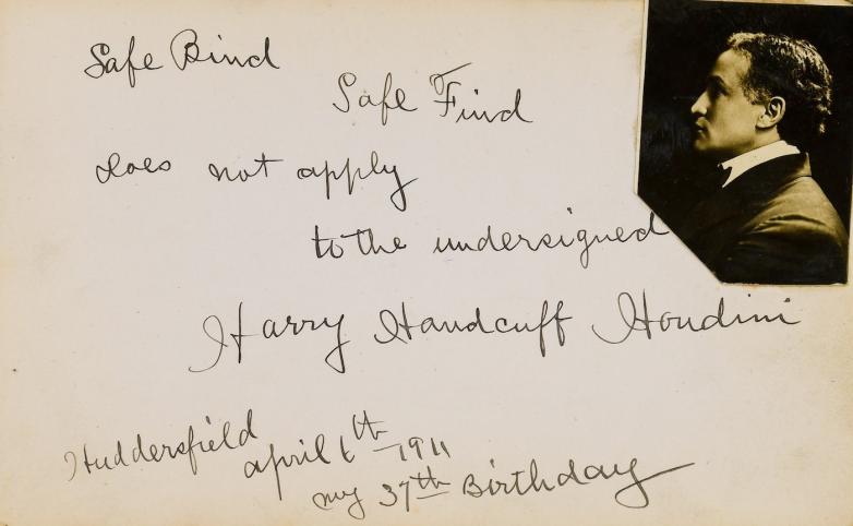 Houdini Autograph Showcased at Tennants Auctioneers | Fine Books ...