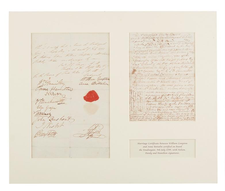Marriage Certificate Witnessed by Nelson and Hardy